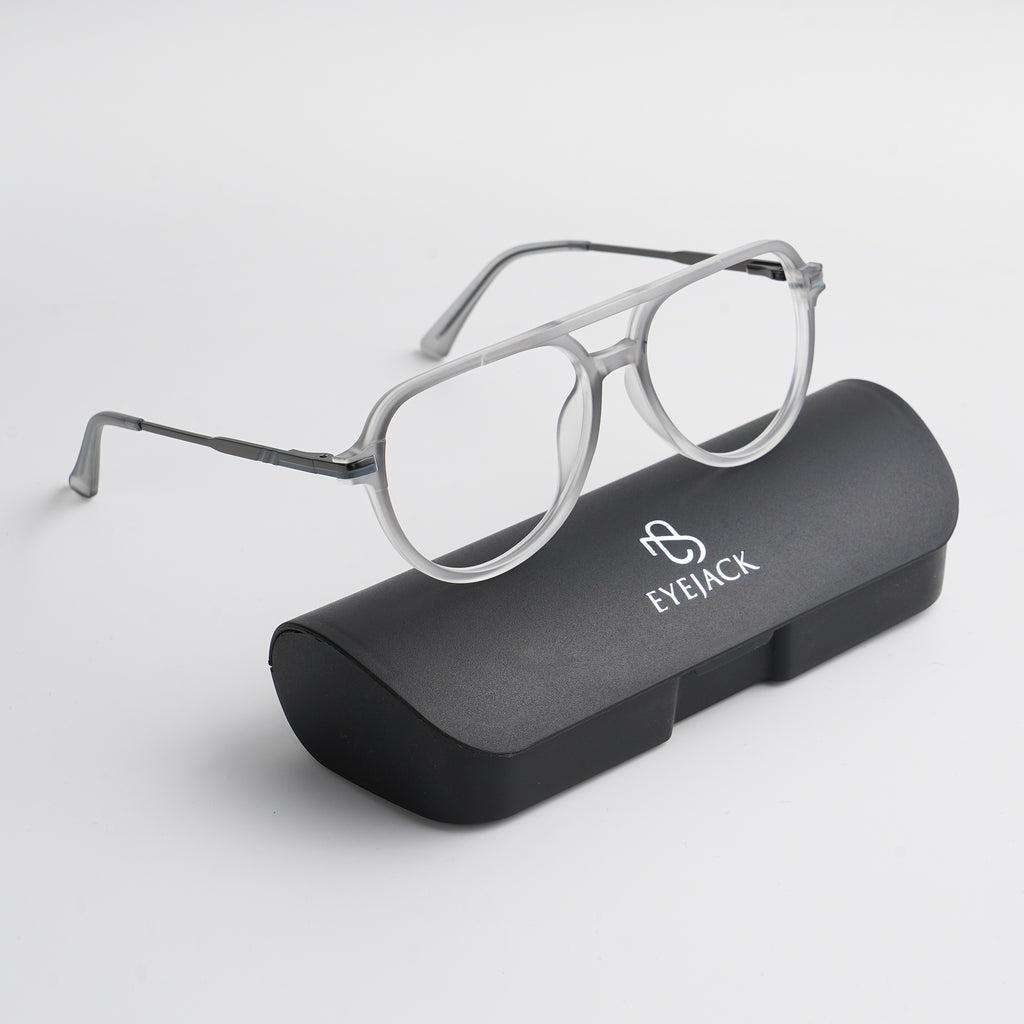 EyeJack Titex Matt Grey Wayfarer Eyeglasses for Men & Women (18903CL35 – Eyejack Eyewear