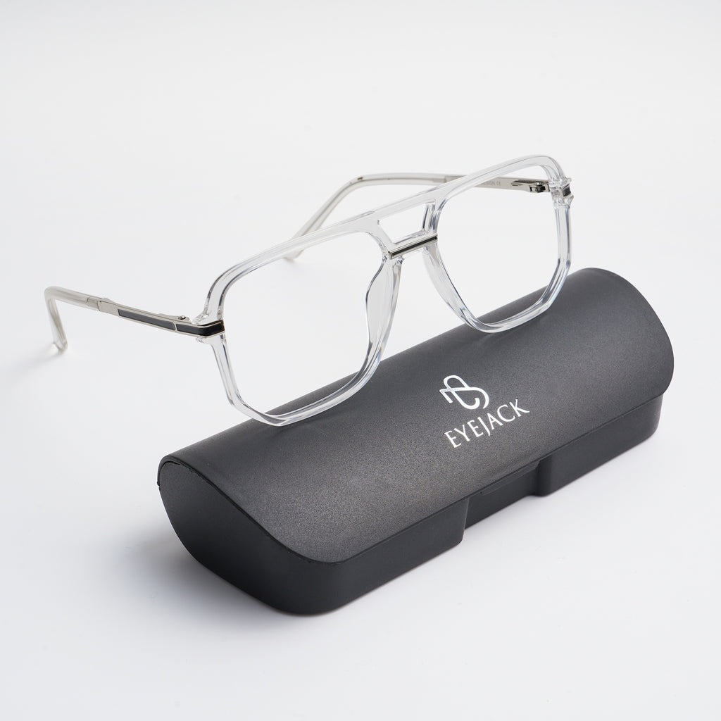 EyeJack Titex Transparent Wayfarer Eyeglasses for Men & Women (18904CL – Eyejack Eyewear