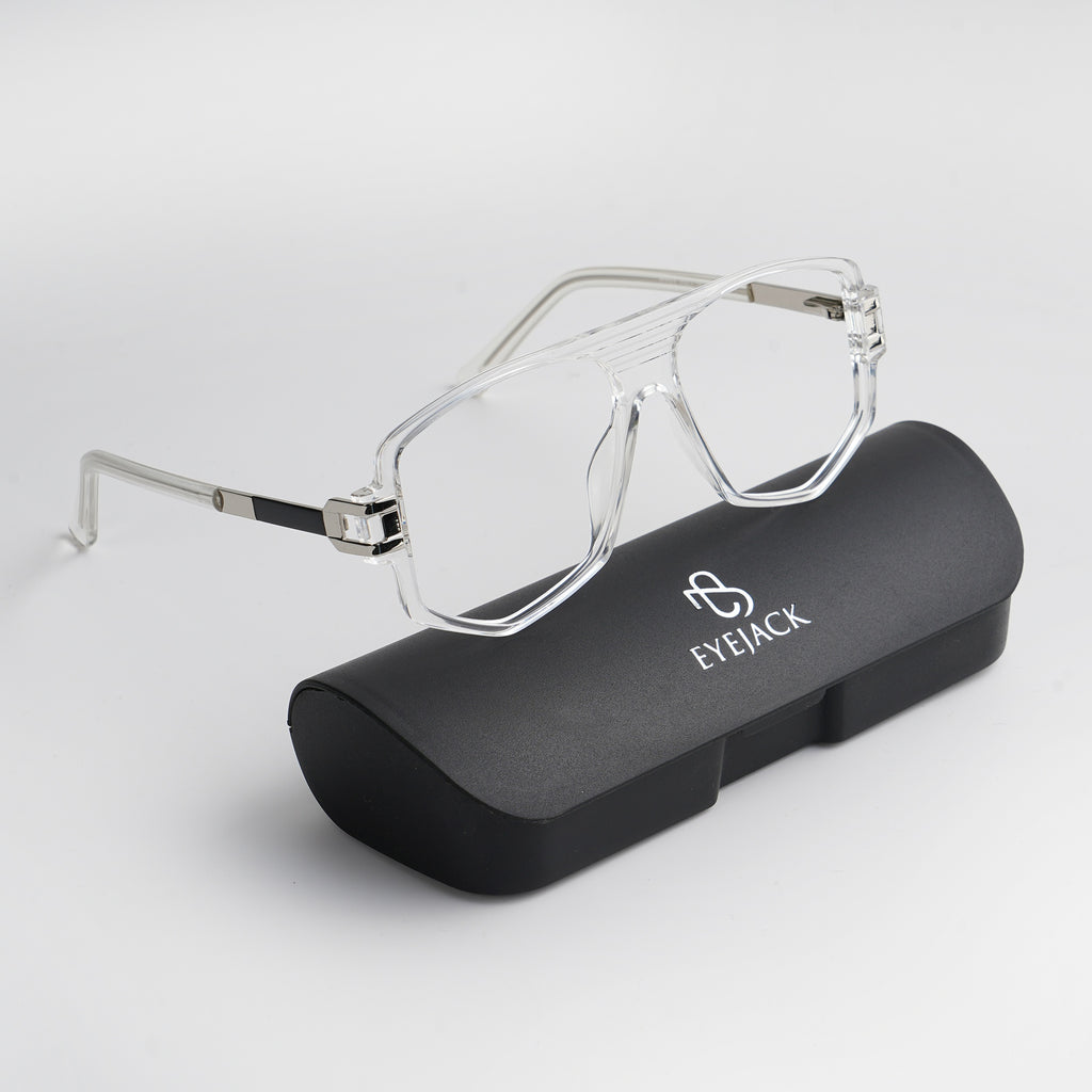 EyeJack Titex Transparent Wayfarer Eyeglasses for Men & Women (18910CL – Eyejack Eyewear