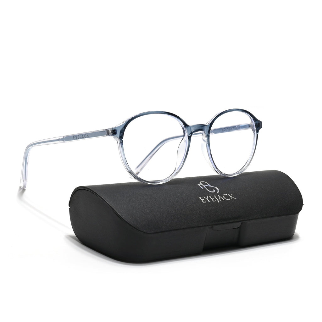Eyejack Minimals Blue & Clear Round Eyeglasses for Men & Women (A07FCL – Eyejack Eyewear