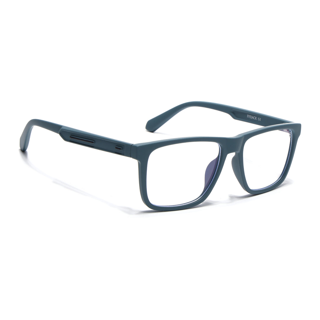Eyejack Crossline Blue Square Eyeglasses for Men & Women (2905FCL2108 ...