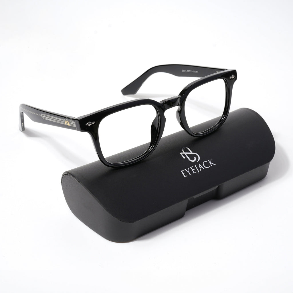 HEXXA Shine Black Square Eyeglasses for Men & Women (S9015CL488-C1 ...