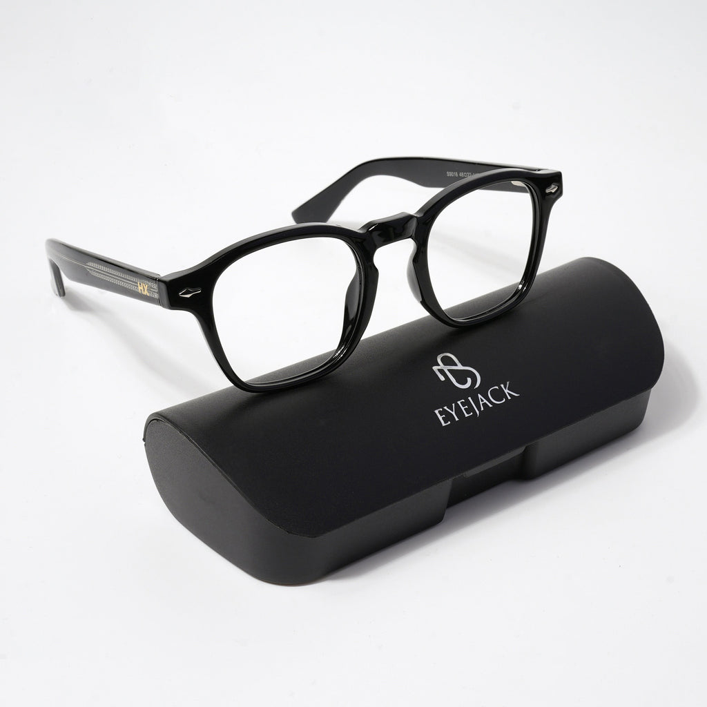 HEXXA Shine Black Square Eyeglasses for Men & Women (S9016CL492-C1 ...